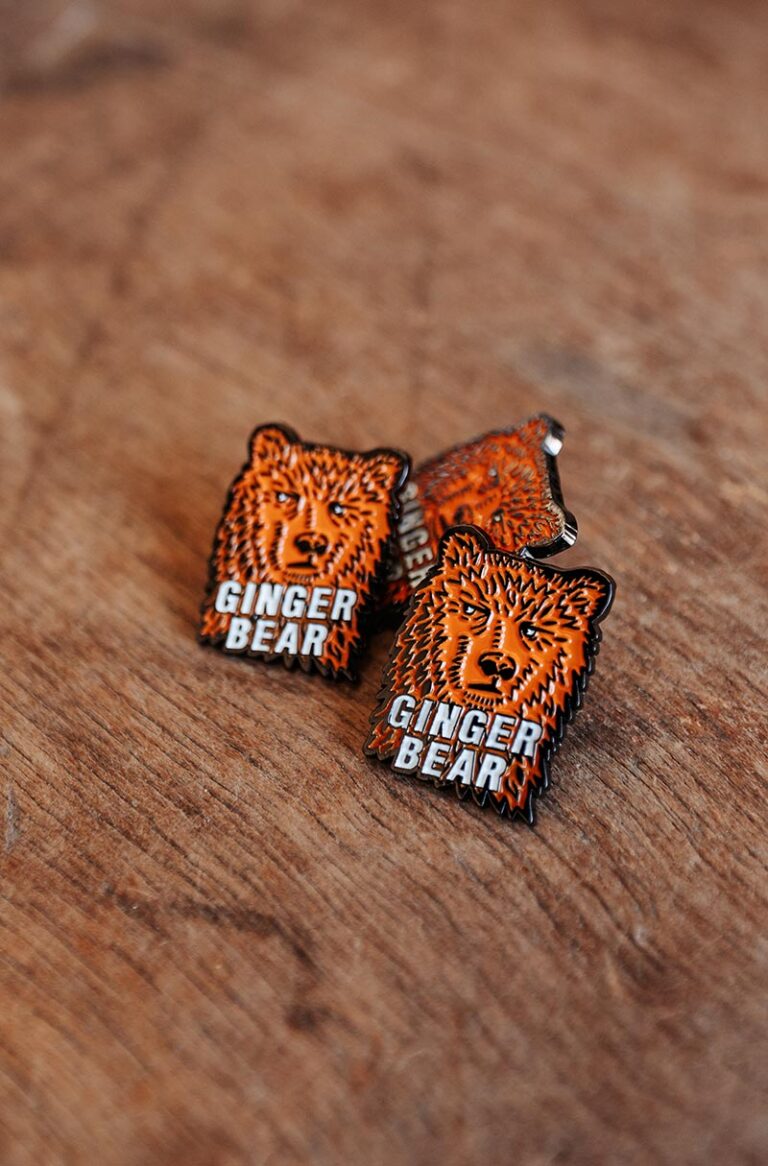 Ginger Bear Pin Badge | Crimson Badger Brewing