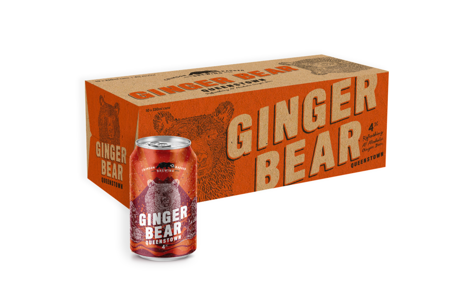 Ginger Bear 10 x 330 ml | Crimson Badger Brewing
